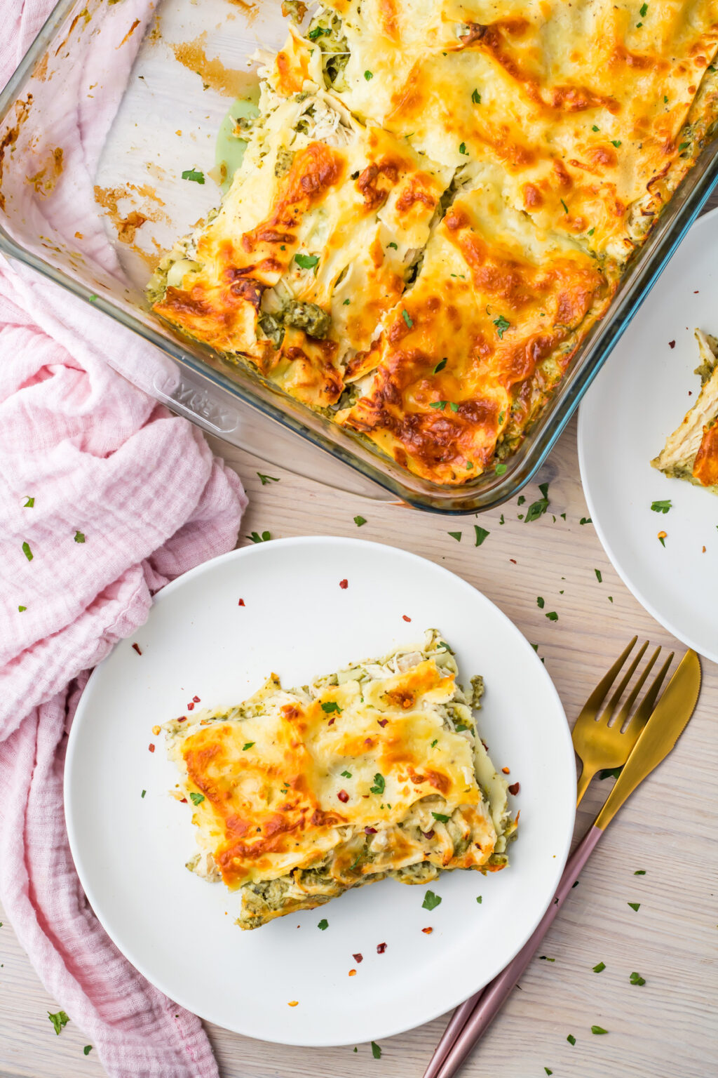 Chicken Spinach Lasagna Recipe (High Protein)