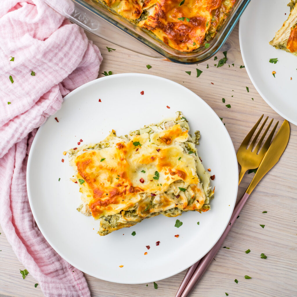 Chicken Spinach Lasagna Recipe (High Protein)
